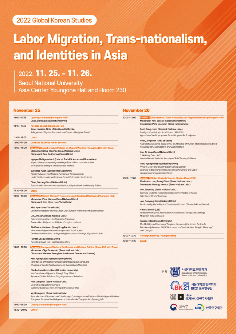 Labor Migration, Trans-nationalism, and Identities in Asia | Seoul ...